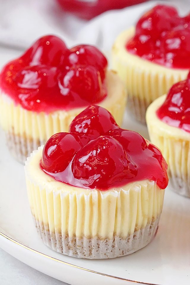 Mini Cherry Almond Cheesecakes - Sweet Spicy Kitchen